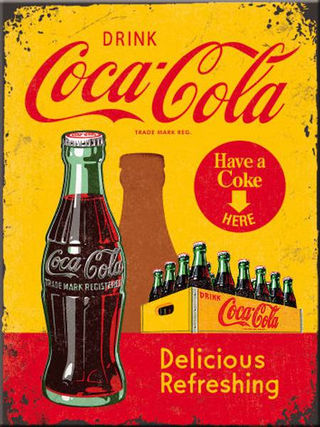 Coca-Cola Yellow Logo A2 - Metallskilt - METALLSKILT.NO